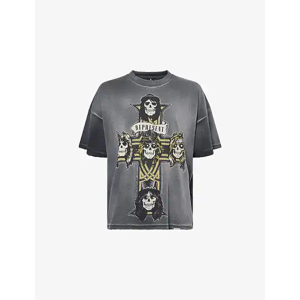 Represent X Guns N' Roses Cross Graphic-Print Cotton-Jersey T